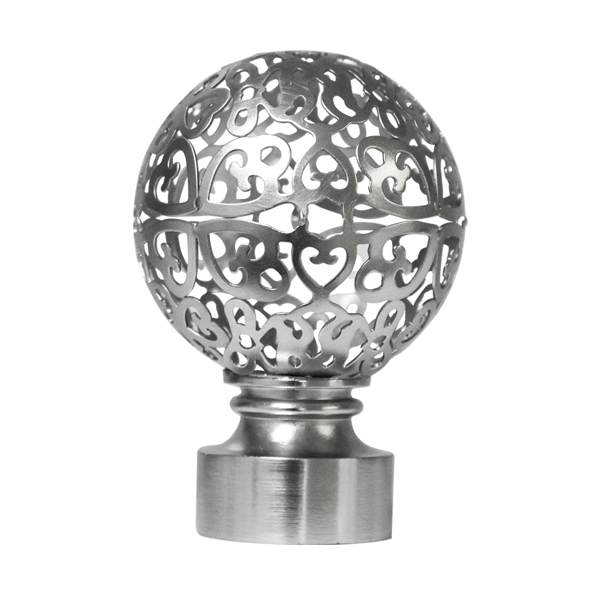 32mm Steel Rod Finial Mesh Ball Brushed Silver • Decorland : Decorland